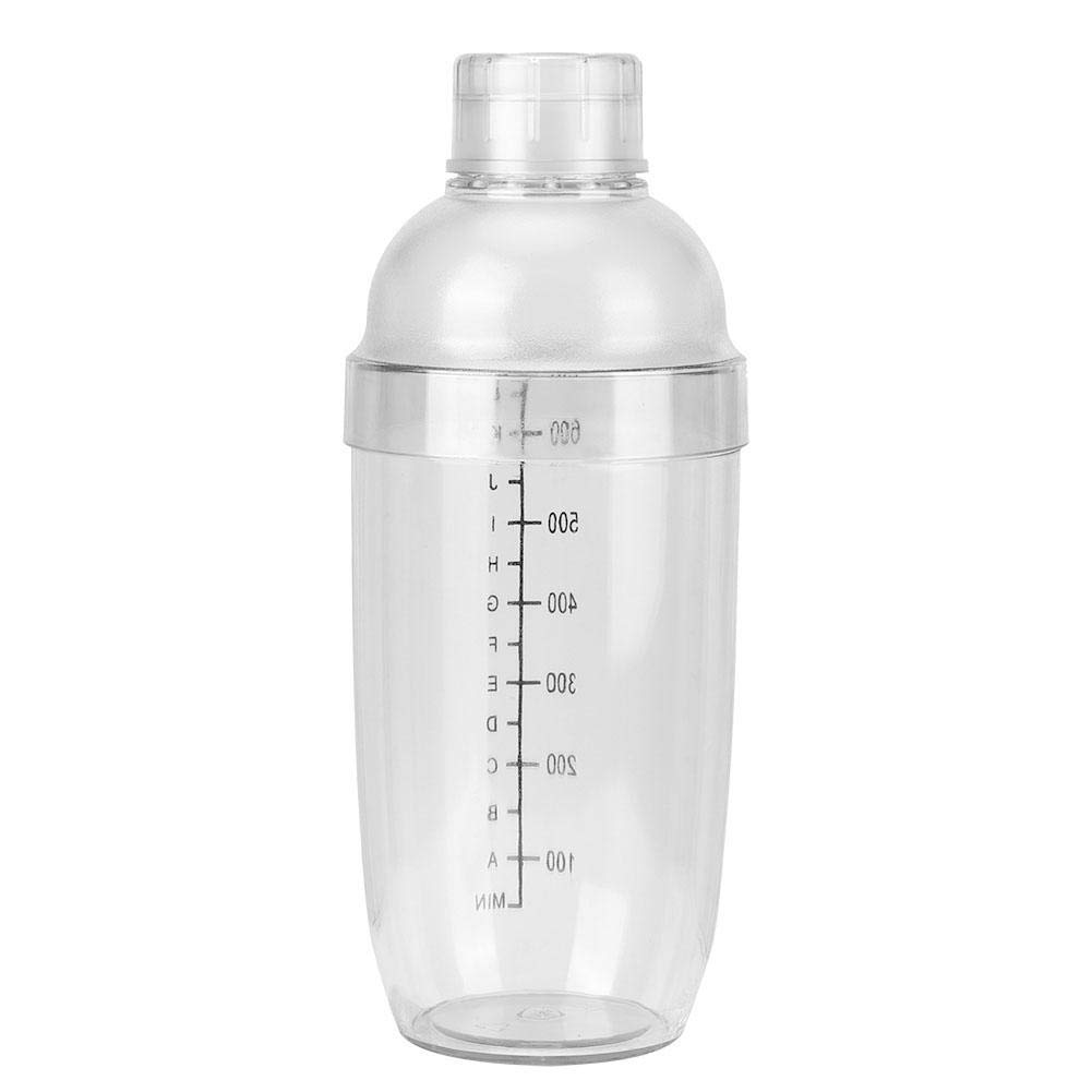Fdit 24 oz Plastic Cocktail Shaker with Measurements Clear Drink Mixer Martini Shaker Kit Boston Shaker Professional Bartender Shakers Tool