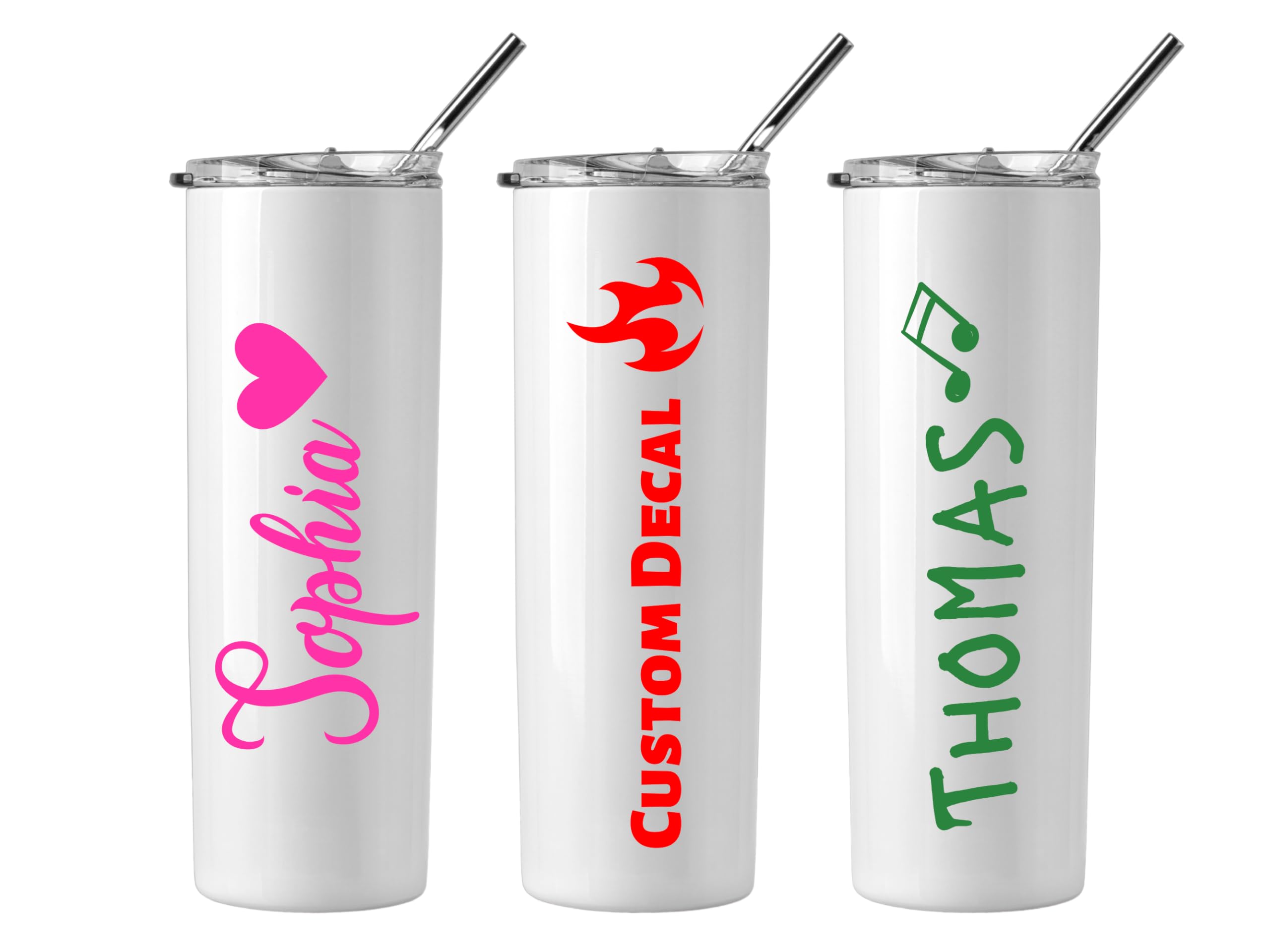 DoneHomespun Custom Personalized Vinyl Decals Text and Elements - Decal for Thermos, Cup, Mug, Cooler