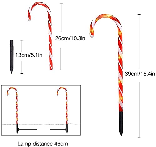 ZYPNB Christmas Candy Cane Pathway Lights,New Year Holiday Lights Outdoor Garden Christmas Decorations for Home Xmas Candy Cane Light