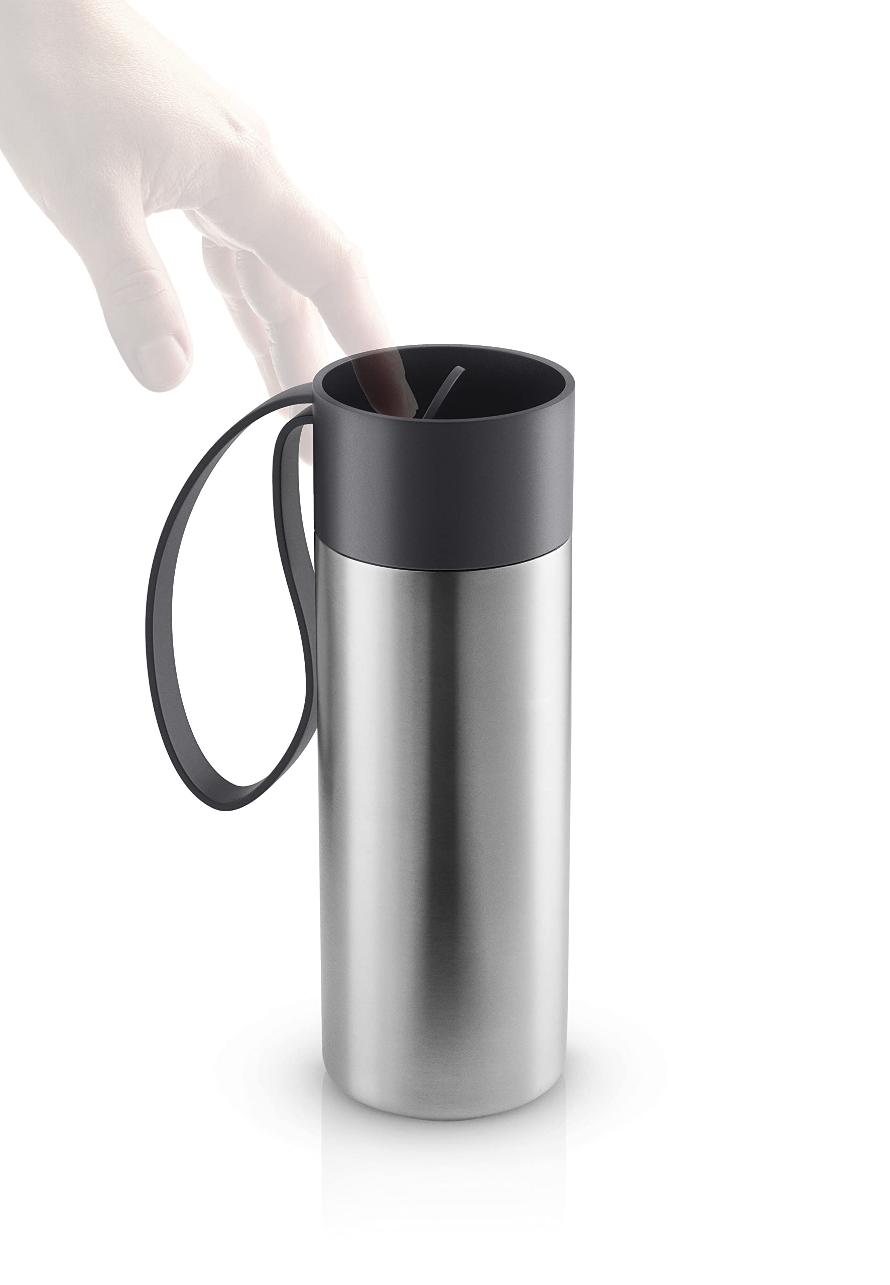 EVA SOLO 567467 Stainless Steel Insulated Mug 350 ml, Black, 20,7 x 7,8 x 7,8 cm | Danish Design, Functionality & Quality |