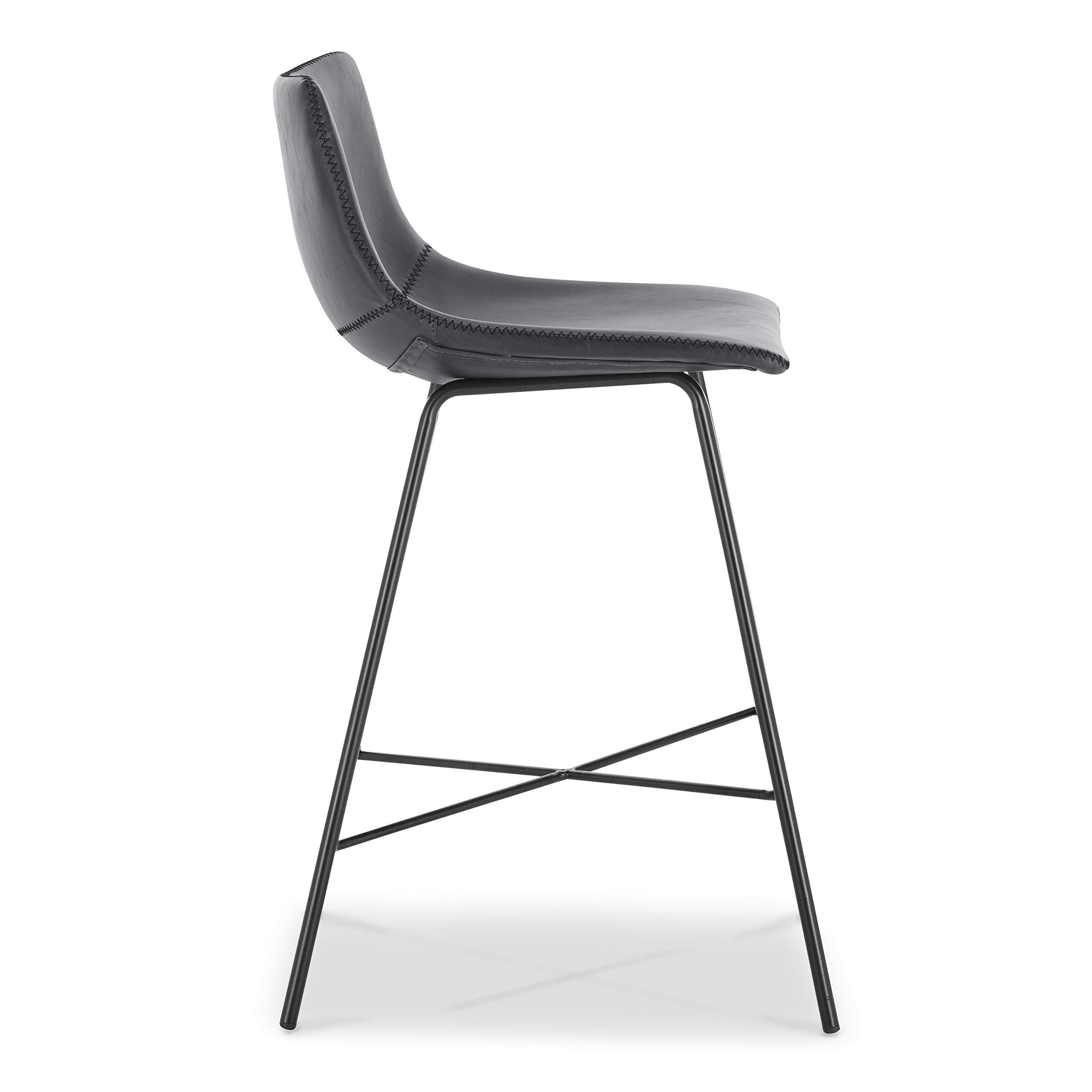 Poly and Bark Paxton 24” Counter Stool, Set of 3 Grey