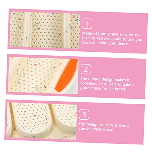 KICHOUSE Silicone Mold Toast Oven Ice Cube Candy Stainless Steel Roasting Pan Sourdough Silicone French Bread Pan Perforated Baking Form French Bread Baking Pan Kitchen Utensil