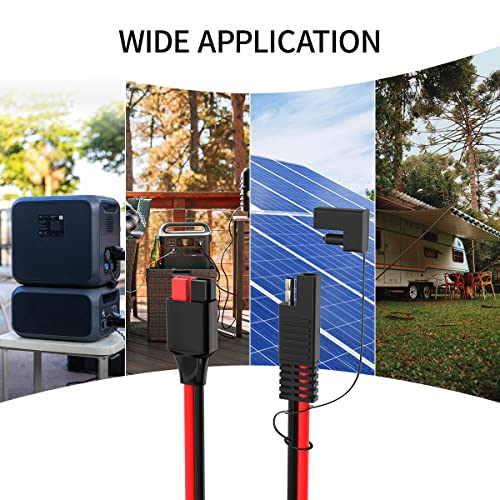ELFCULB 12AWG SAE to Anderson Adapter,Solar Connector to SAE Extension Cable,Compatible with Solar Generator Portable Power Station(6FT)