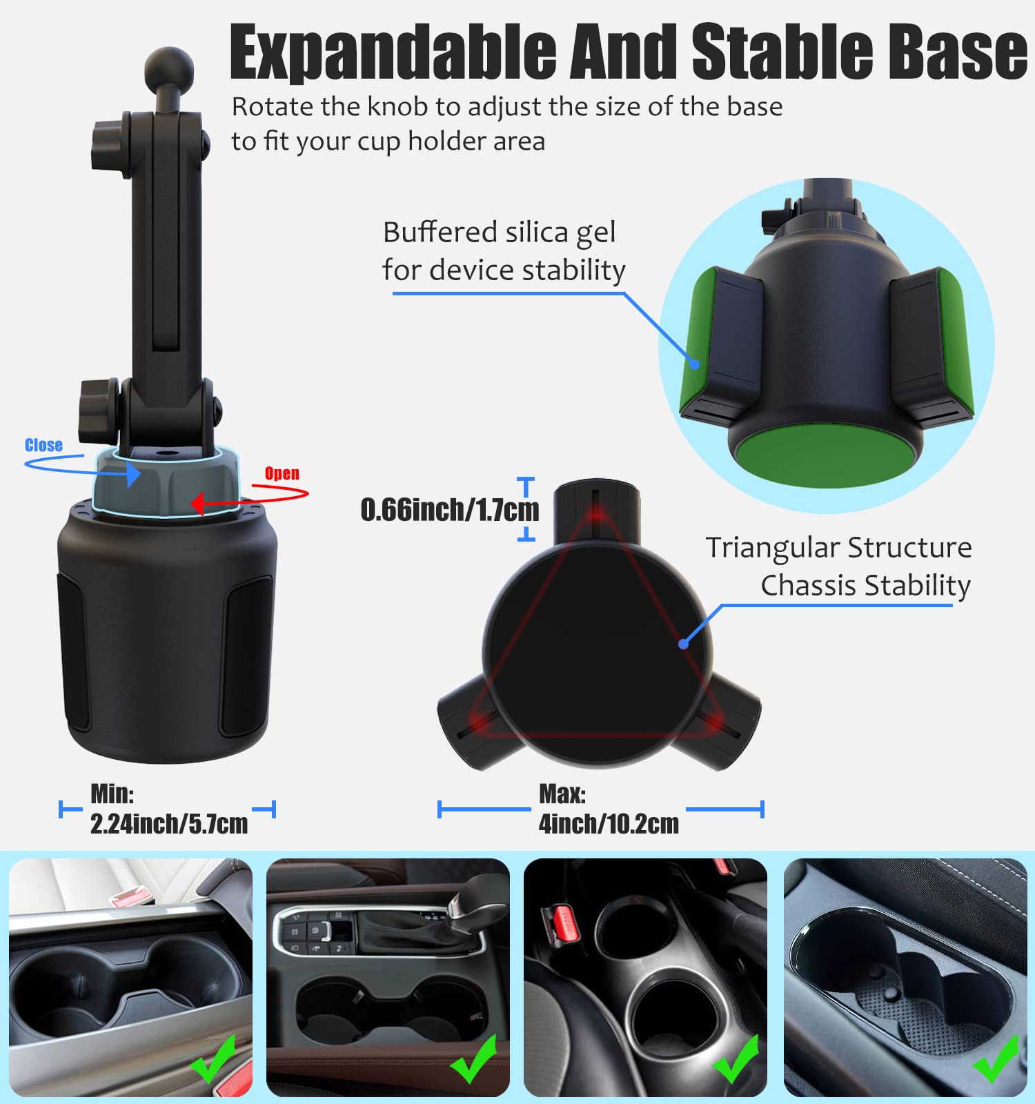Charchendo Cup Holder Tablet Mount for 4-13'' Devices