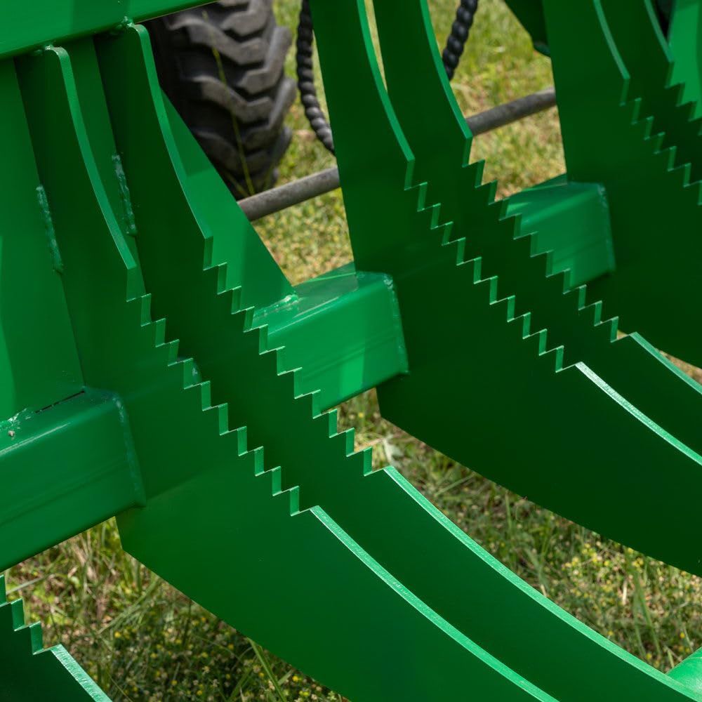 Titan Attachments 84" HD Root Grapple Rake Attachment Fits John Deere Hook and Pin Connection, Recommended for Series 4 Tractors, Twin 3,000 PSI Cylinders, Carry Rocks, Logs, Brush, Debris