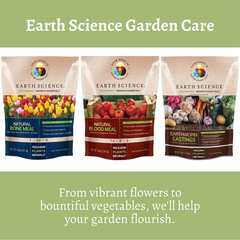 Earth Science โ Natural Bone Meal Plant Food โ Plant Mix for Bulbs, Gardens, Potted Plants, Trees, and Shrubs 3lb