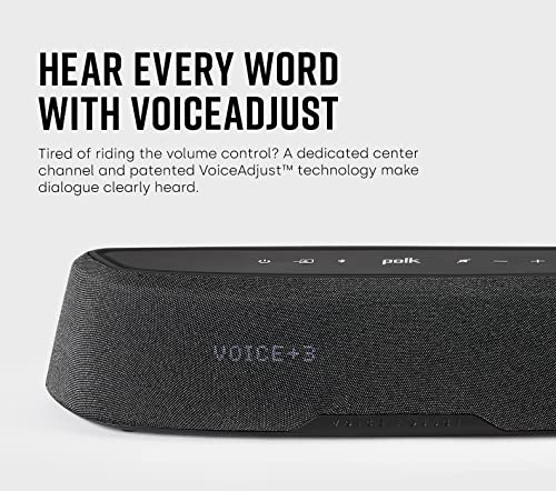 Polk MagniFi Mini AX Sound Bar (2022 Model), Dolby Atmos and DTS:X Certified, Polk's Patented VoiceAdjust & SDA Technologies, Ultra-Compact Design, Easy Setup,Black