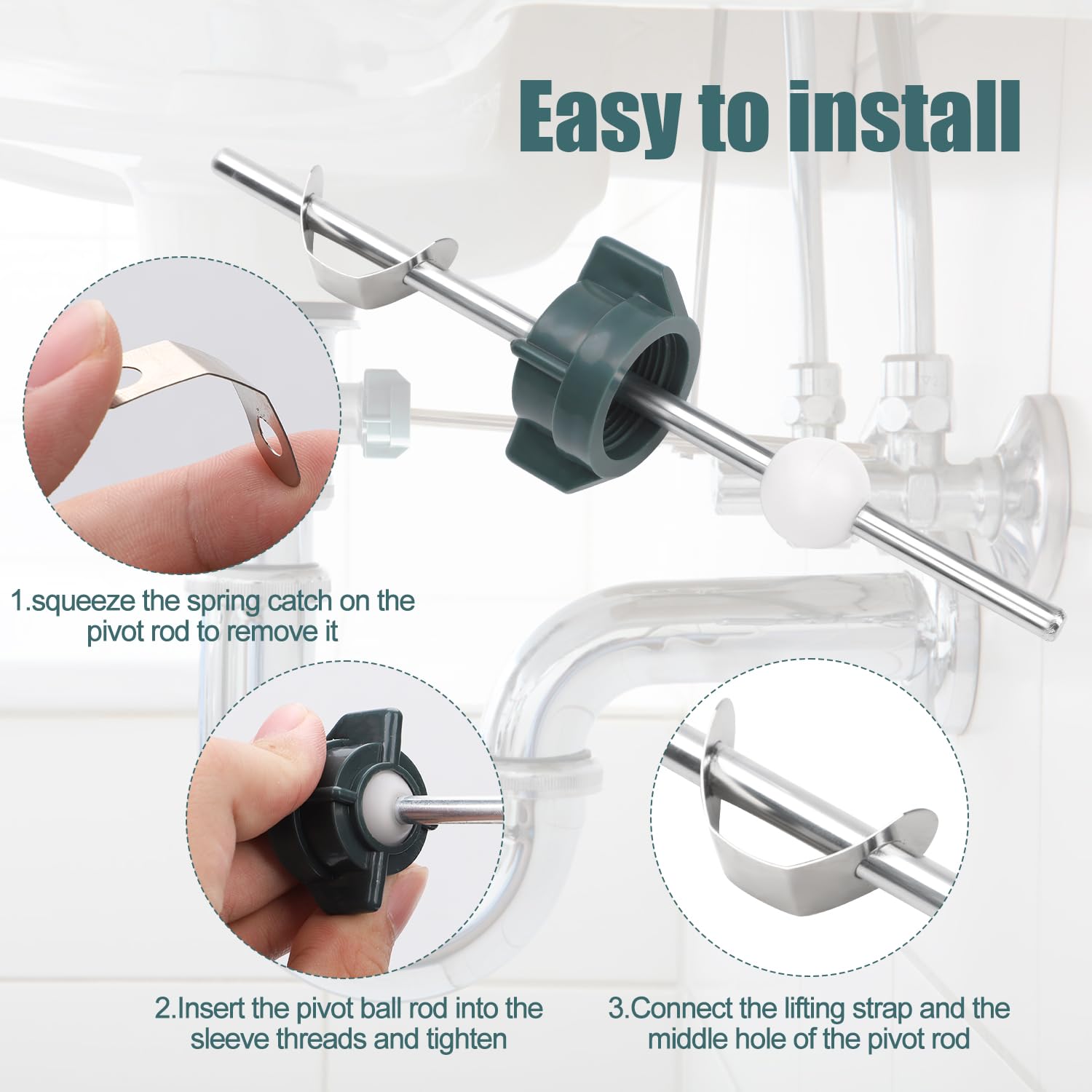 Lavatory Pop Up Center Piece Assembly, Bathroom Sink Drain Stopper Ball Pivot Rod Replacement Compatible with Price Pfister Pop up Stopper & Other Hot Brands Replacement for PS2673