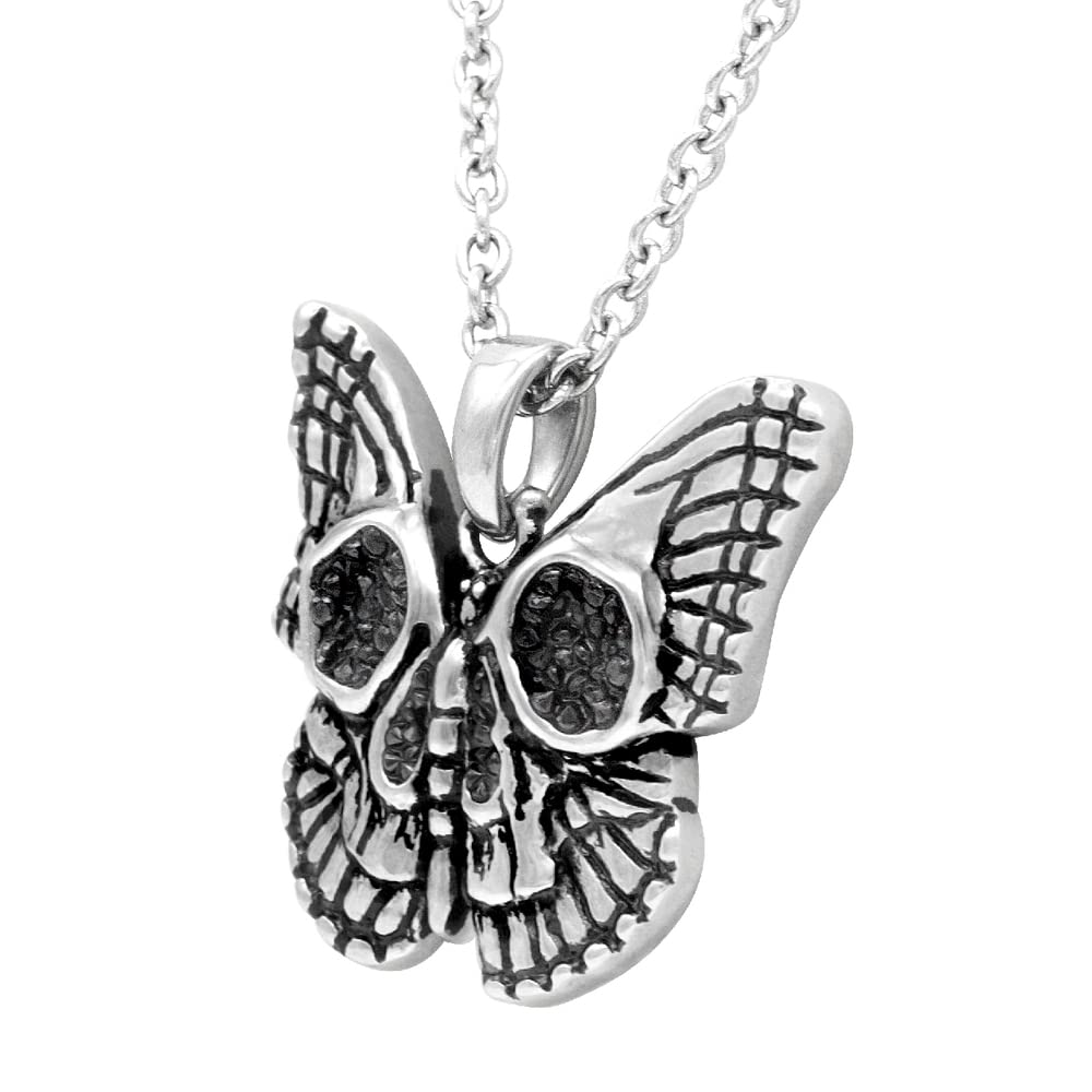 Controse Butterfly Skull Necklace with Pendant (16" - 18" adjustable chain)