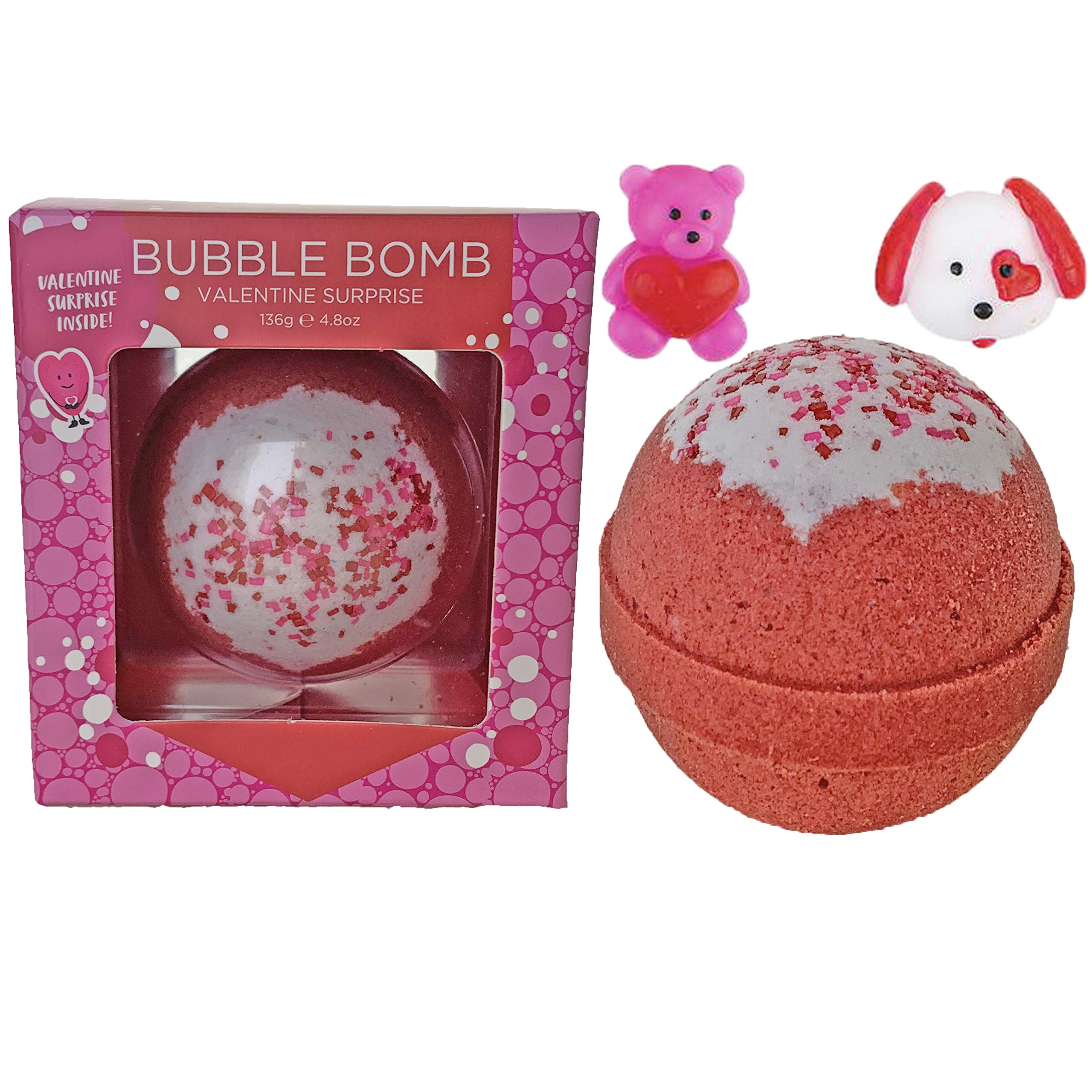 Valentines Bath Bombs for Kids with Surprise Toys Inside (Gift Set) - Lovely Holiday Bath Bomb, USA Made, Kids Safe Ingredients - Perfect Valentines Day Gifts for Kids by Two Sisters