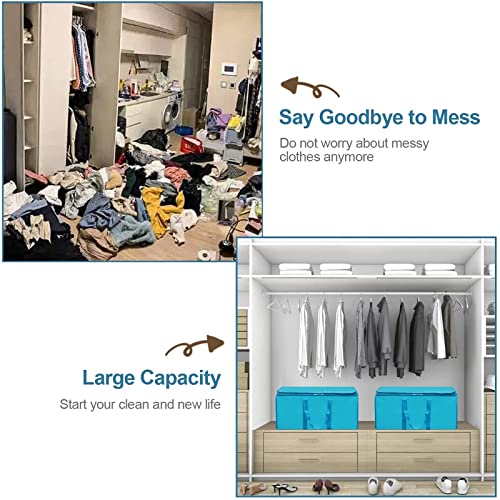 GOOSH 2 Pack Moving Bags Heavy Duty Extra Large with Double Zippers & Carrying Handles, Waterproof Foldable Storage Totes for Space Saving Moving Storage