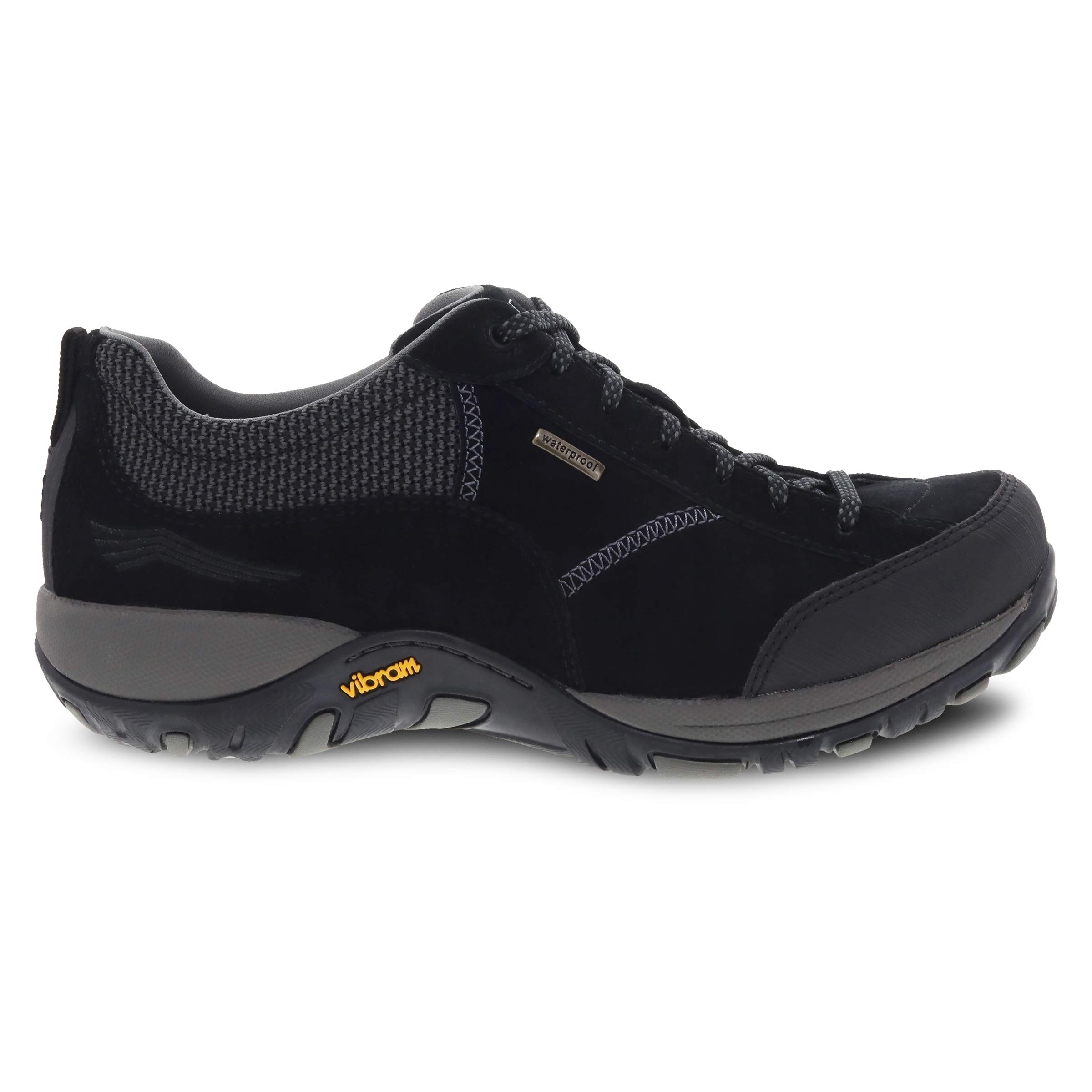 Dansko Paisley Waterproof Outdoor Sneakers for Women – Comfortable, Breathable Walking Shoes with Arch Support – Stain Resistant Sneakers with Slip-Resistant Rubber Outsole Black/Black 10.5-11 Wide US