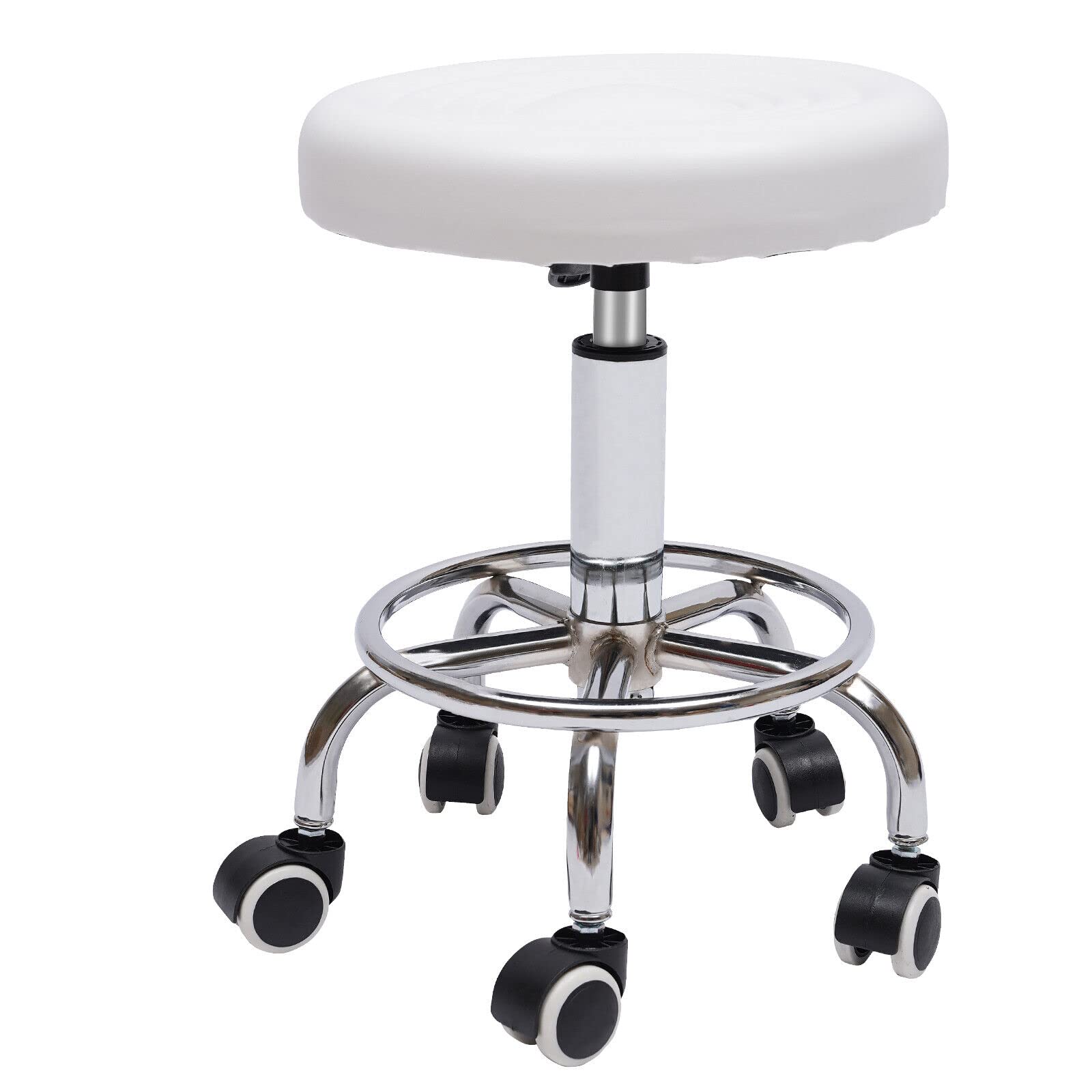 ETKEGHIP Hydraulic Stool Adjustable Height with 5 Wheels, Rolling Stool Swivel Chair for Office Medical Salon Tattoo Kitchen Massage Work
