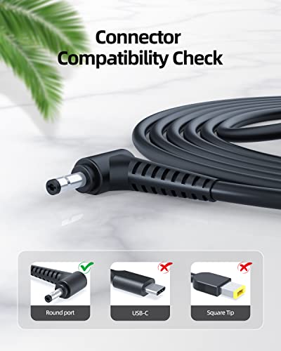 Charger for Lenovo Laptop, Ideapad 3 330 320 310 330S S340 S145, (Safety Certified by UL), 65W 45W, Foldable Plug, Power Indicator, 7.5Ft Cable
