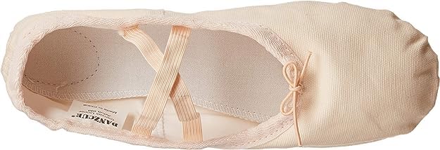 Danzcue Ballet Slipper Women's Canvas Split Sole Ballet Shoes, Ballet Pink, 9 M