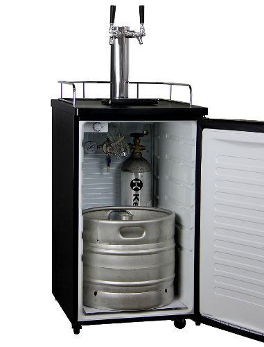 Kegco K199SS-2P Kegerator Two Keg Beer Cooler - Premium Double Faucet D System Kit - Stainless Door