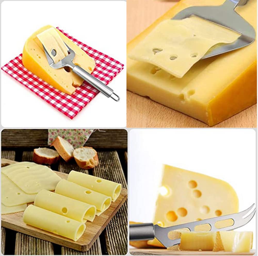 NatureMan 2 Pieces stainless steel cheese planer and cheese slicer, suitable for soft, semi-hard and hard cheese kitchen cooking tools