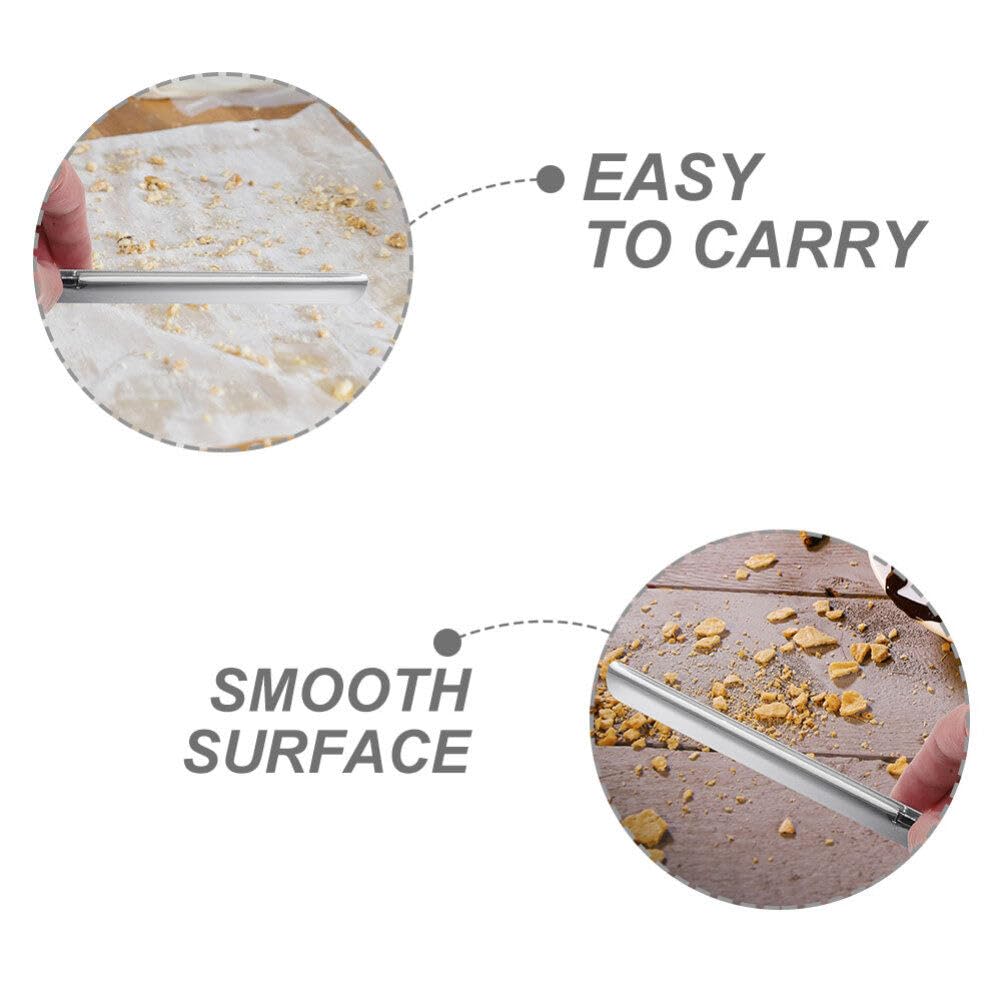 Healeved Crumb Sweeper, 5Pcs Stainless Steel Restaurant Crumb Cleaners Crumb Scraper Food Remover Desk Cleaning Tool for Tablecloth Waiters Waitresses Servers Silver