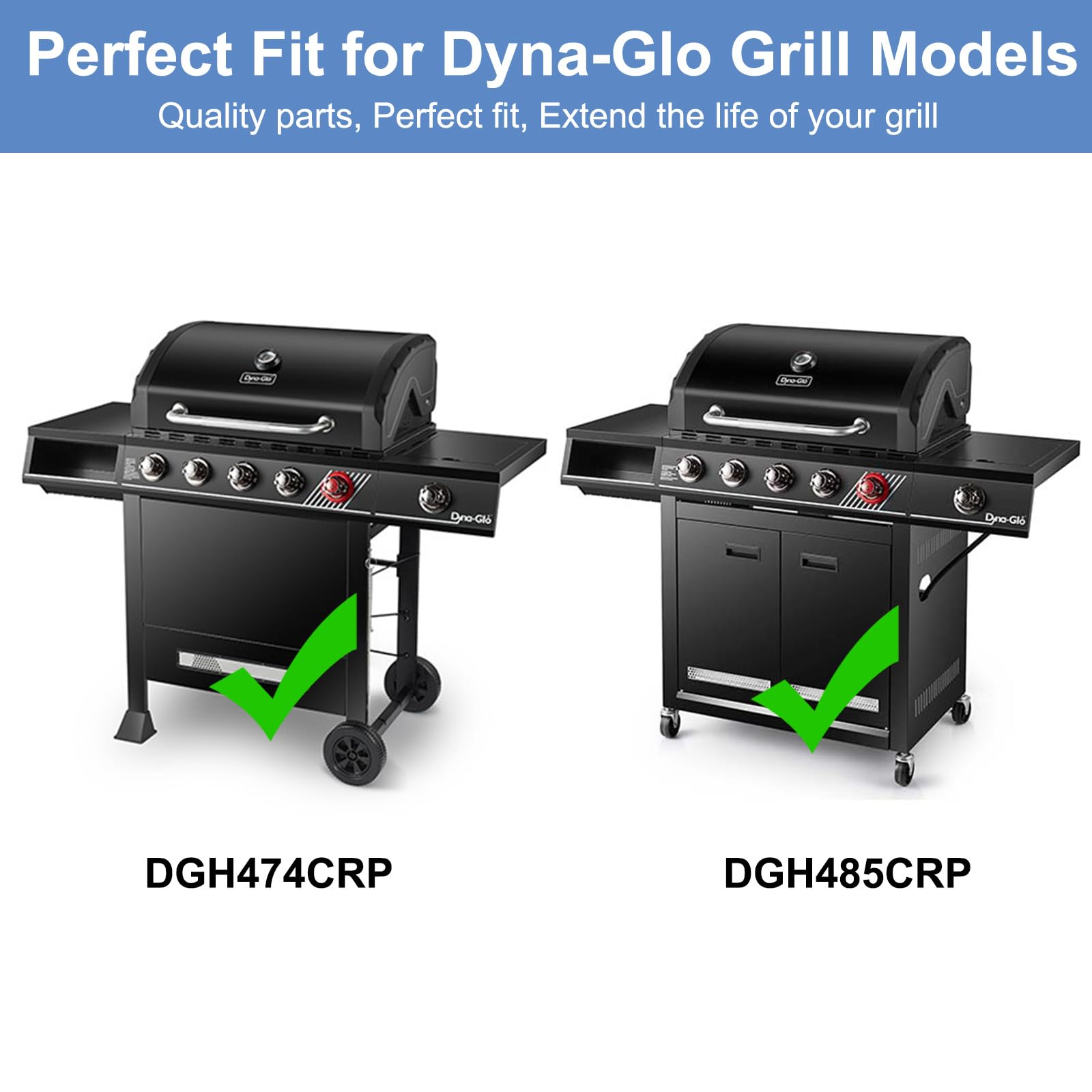 Criditpid Grill Grates Replacement for Dyna-Glo DGH474CRP, DGH485CRP, DGH483CRP Models, 70-01-911, 70-02-656 Cast Iron Cooking Grid for Dyna-Glo DGH474CRP.
