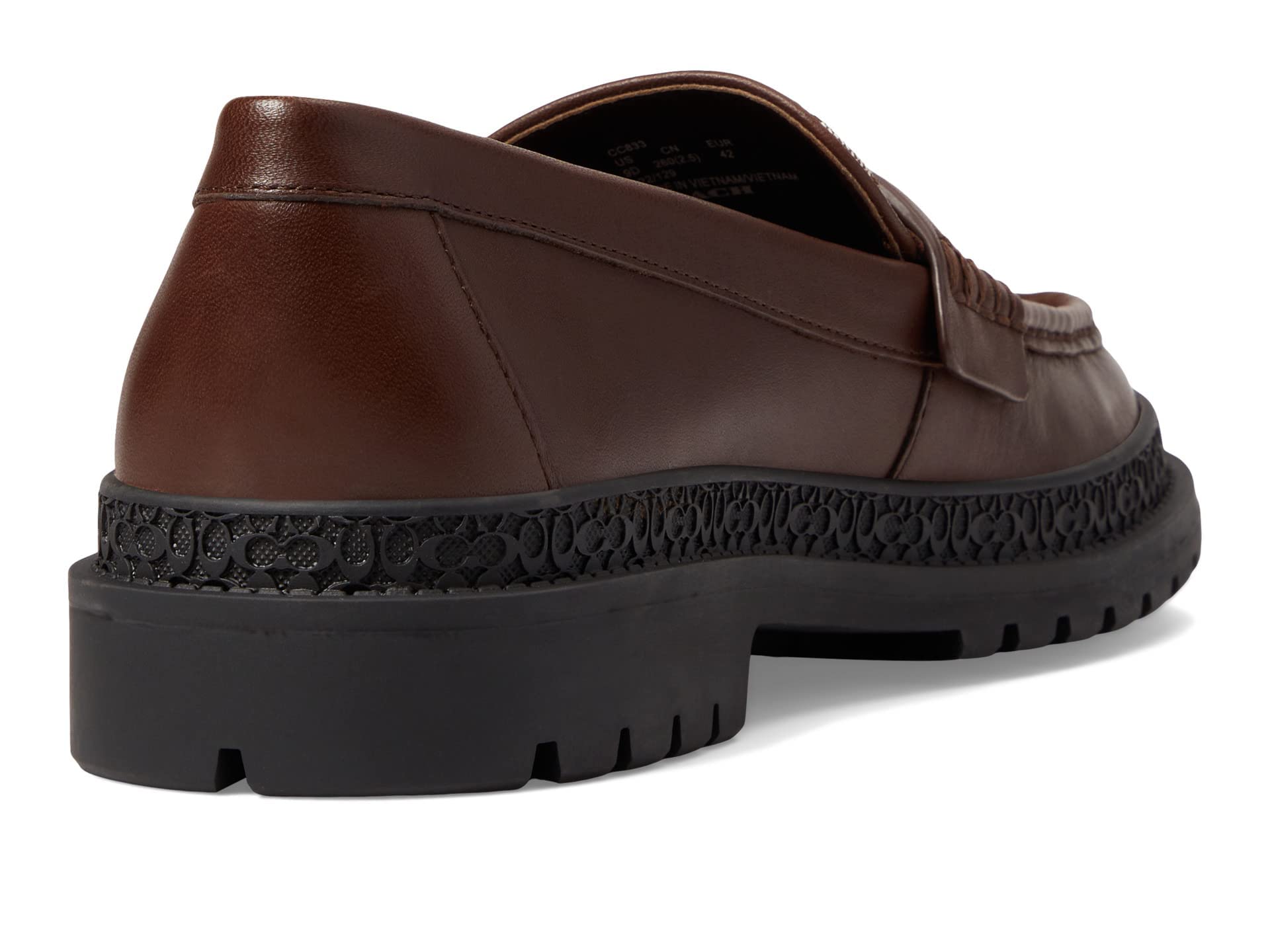 COACH Men's Casual Cooper Loafer With Signature Jacquard And Signature Coin, Color Maple, Size 9