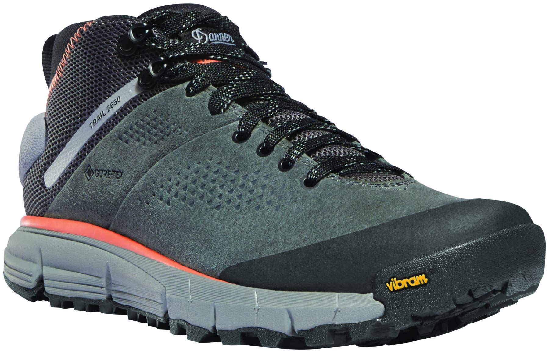 Danner Women's 61242 Trail 2650 Mid 4" Gore-Tex Hiking Boot, Dark Gray/Salmon - 5 M