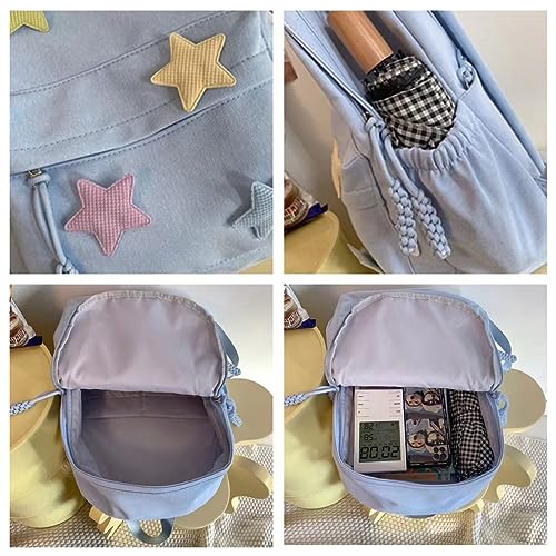 MININAI Y2K Aesthetic Backpack Preppy Backpack Cute Trendy Star Backpack Laptop Backpack Back to College Supplies (Yellow,One Size)