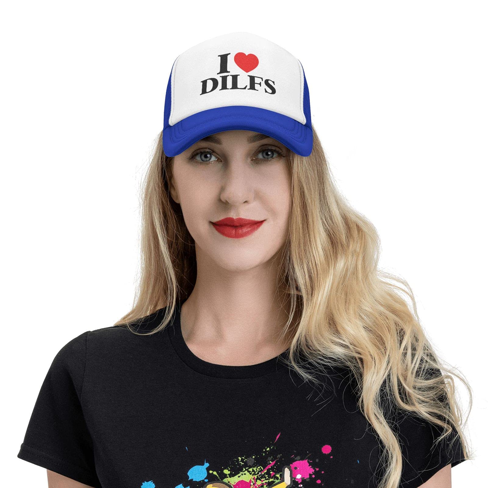 Ennary Trucker Hat Sports Baseball Cap Casual Hip-Hop Unisex Leisure Adjustable Size Blue