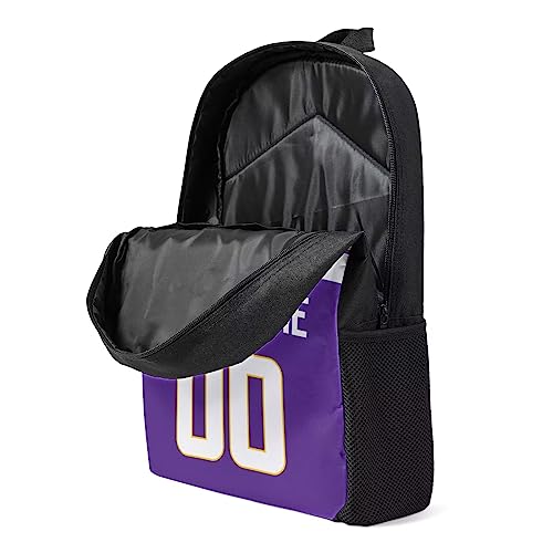 Minnesota Custom Backpack High Capacity,Laptop Bag Travel Bag,Add Personalized Name And Number,Gifts For Football Fans