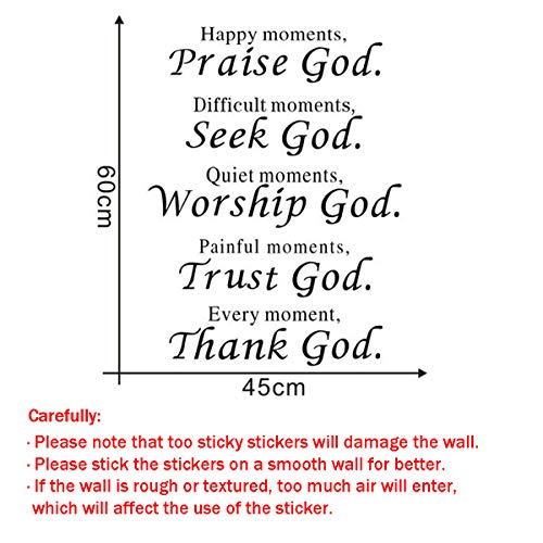 Wall Vinyl Decal Quote Sign Christian Praise God DIY Art Sticker Home Wall Decor