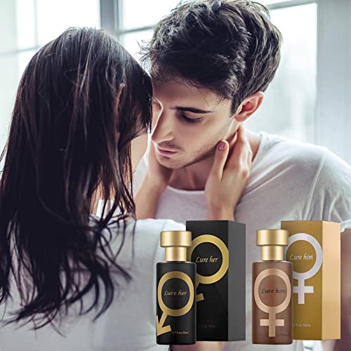 PONPRNGY Golden_Lure_Her Perfume - Lure_Her_Perfume for Men, Lure Her Cologne For Men, Lunex Phero Perfume, Romantic Glitter Perfume Spray for Women Men, Long Lasting Fragrance, 1.0 centiliters