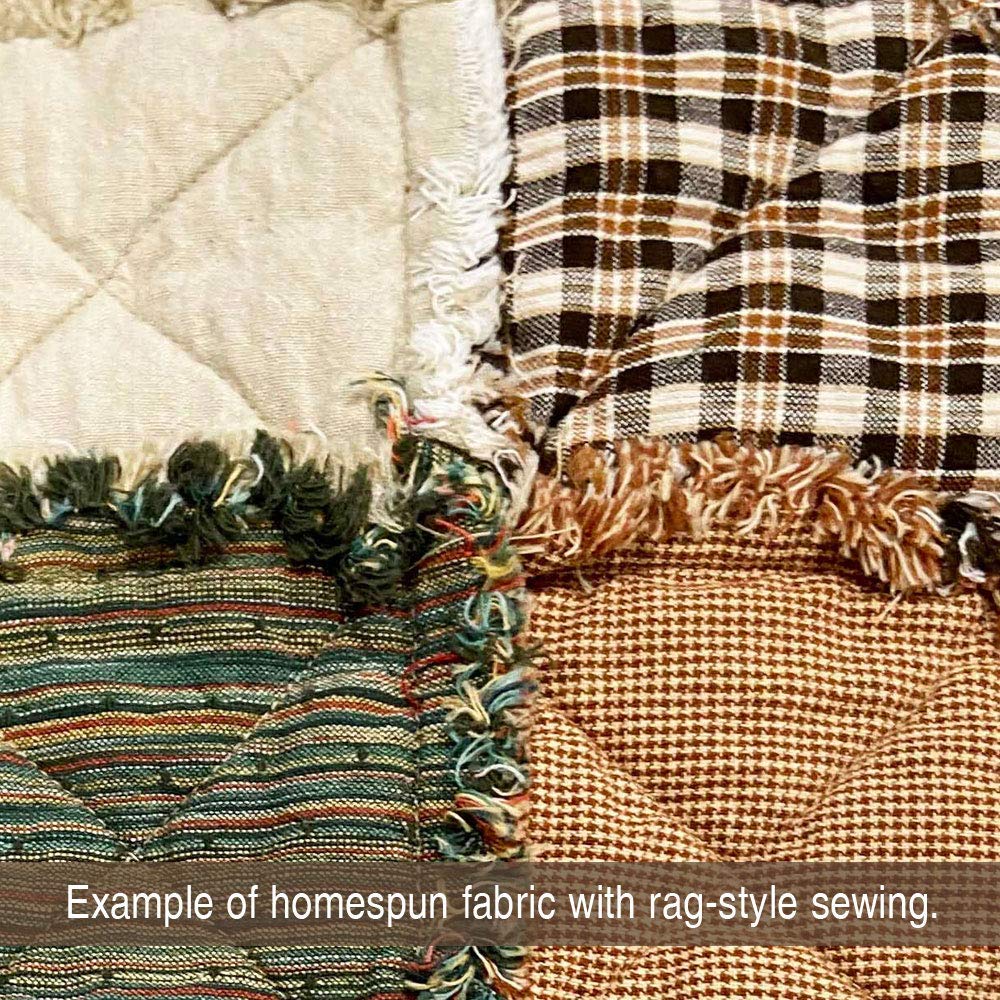 Nutmeg Brown Cotton Homespun Plaid Fabric by JCS - Sold by The Yard