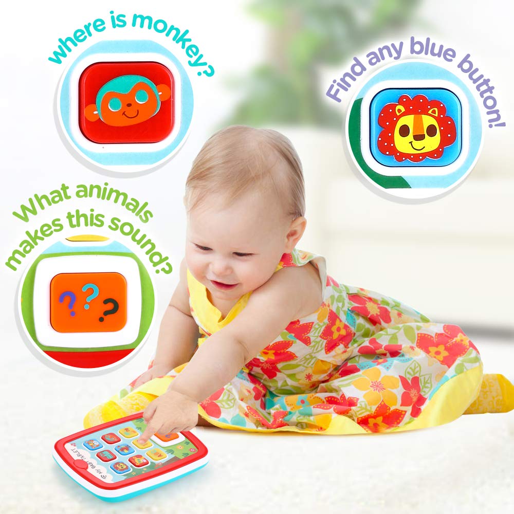 VATOS Toddler Learning Tablet for 1 Year Old, Baby Ipad for 6M -12M -18M+ with Music & Light, Travel Toy Tablet with Easy ABC Toy, Numbers & Color | My First Learning Tablet