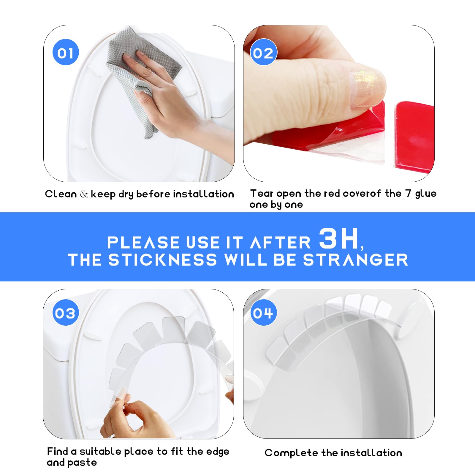 HealthSTEC 4 Pack Pee Guards for Toilet Seats Toilet Seat Splash Guards for Adults Around Toilet Floor Protector to Keeps Toilet Clean Durable and Easy-to-Install (Green)