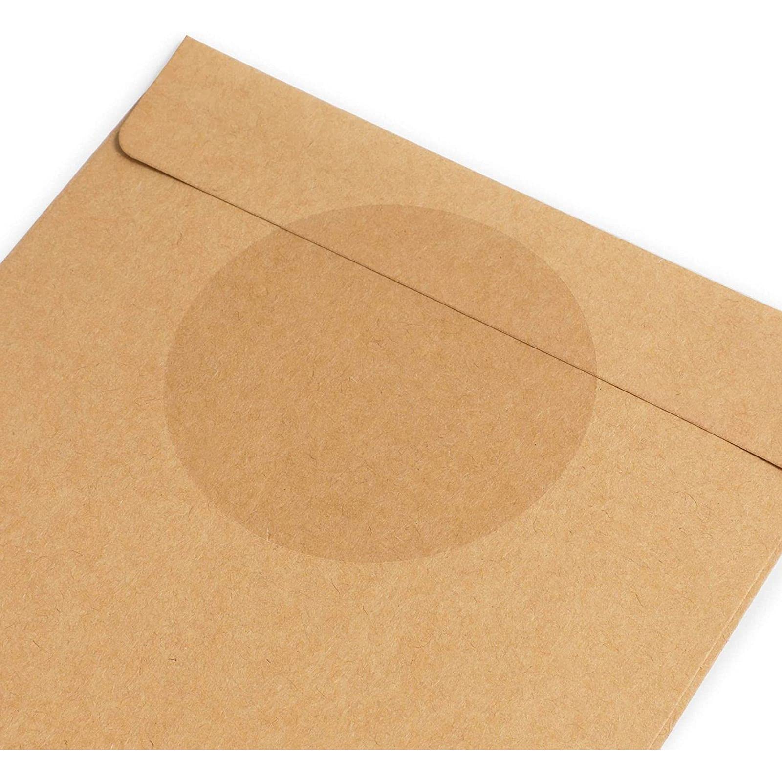 Clear Envelope Seals, Round Stickers (3 Inches, 500 Pack)