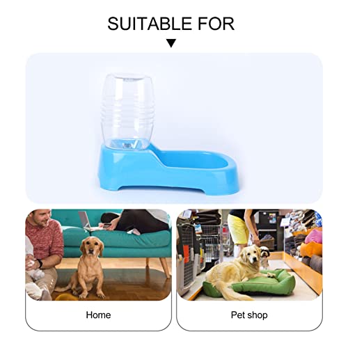Mipcase Dog Water Feeder, Dog Water Dispenser Large, Automatic Pet Food Water Dispenser Plastic Food Feeding Bowls for Dogs Cats (Blue)