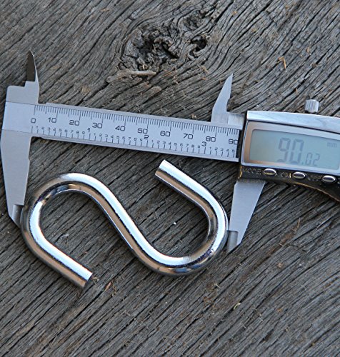 WALLNITURE Premium Quality Heavy-Duty Small S Shaped Utility Hooks Chrome Finish 3.5 Inches Pack of 2