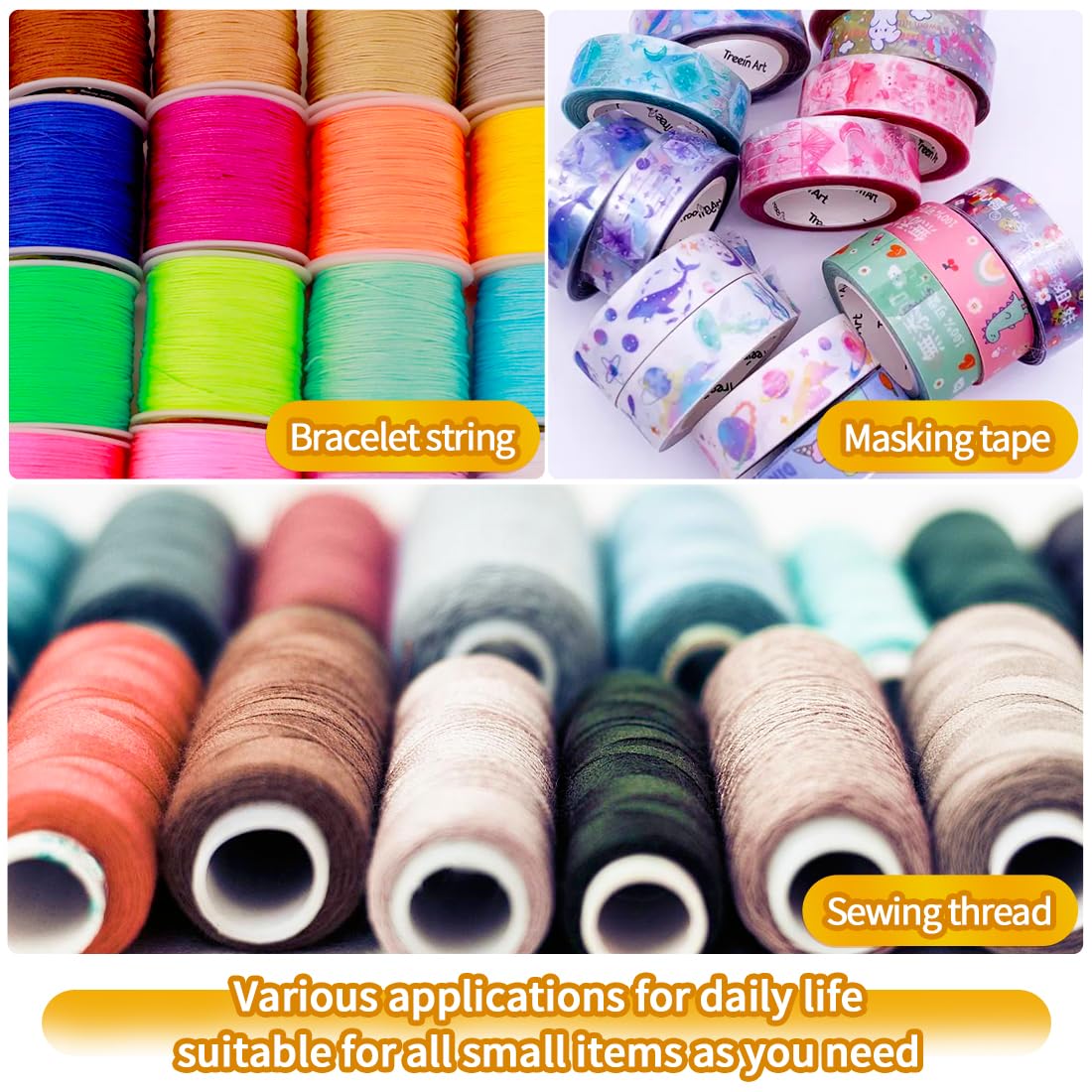 IOOLEEM 24 Slots Sewing Thread Storage Box for Medium Spools of Thread, Sewing storage, Organizer Container Storage Box.