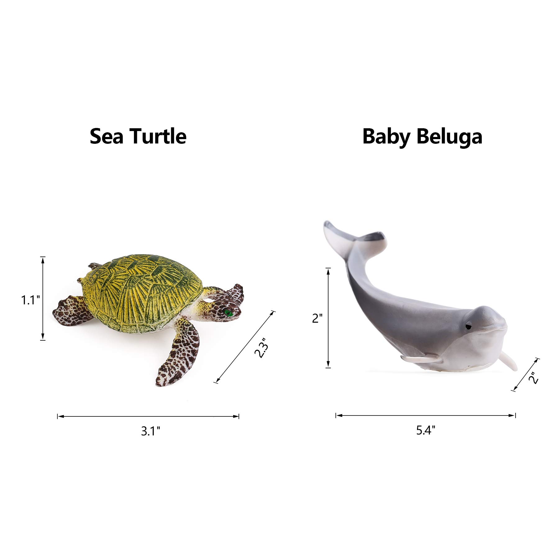 UANDME 8pcs Sea Animal Figures Realistic Ocean Animal Figurines Toy Playset for Kids Cake Toppers Decoration