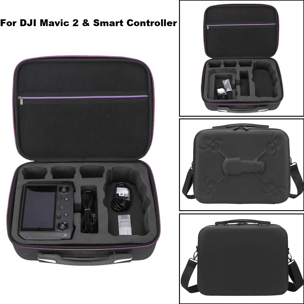 Toxz Waterproof Portable Storage Bag Carry Case for DJI Mavic 2 & Smart Controller,High-Density EVA and PU Material,Foam Protect,Padded Shoulder Strap,Large Capacity