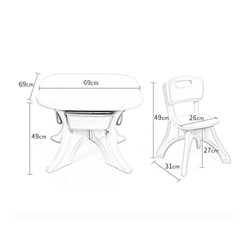 Walnut Children's Desks and Chairs Set Kindergarten Desks and Chairs Children's Eating, Drawing, Playing, Plastic Learning Tables, Toy