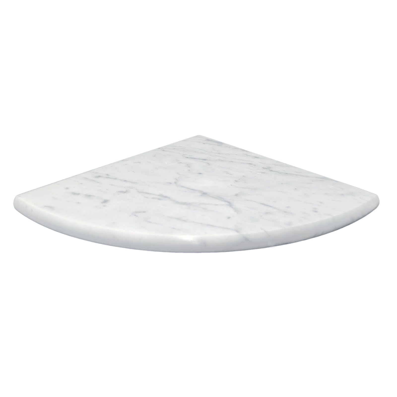 Jusmioke 9 Inch Marble Corner Shower Shelf for Shower Room, Both Side Honed Finish, Bathroom Wall Mounted (Carrara White - 1pcs)