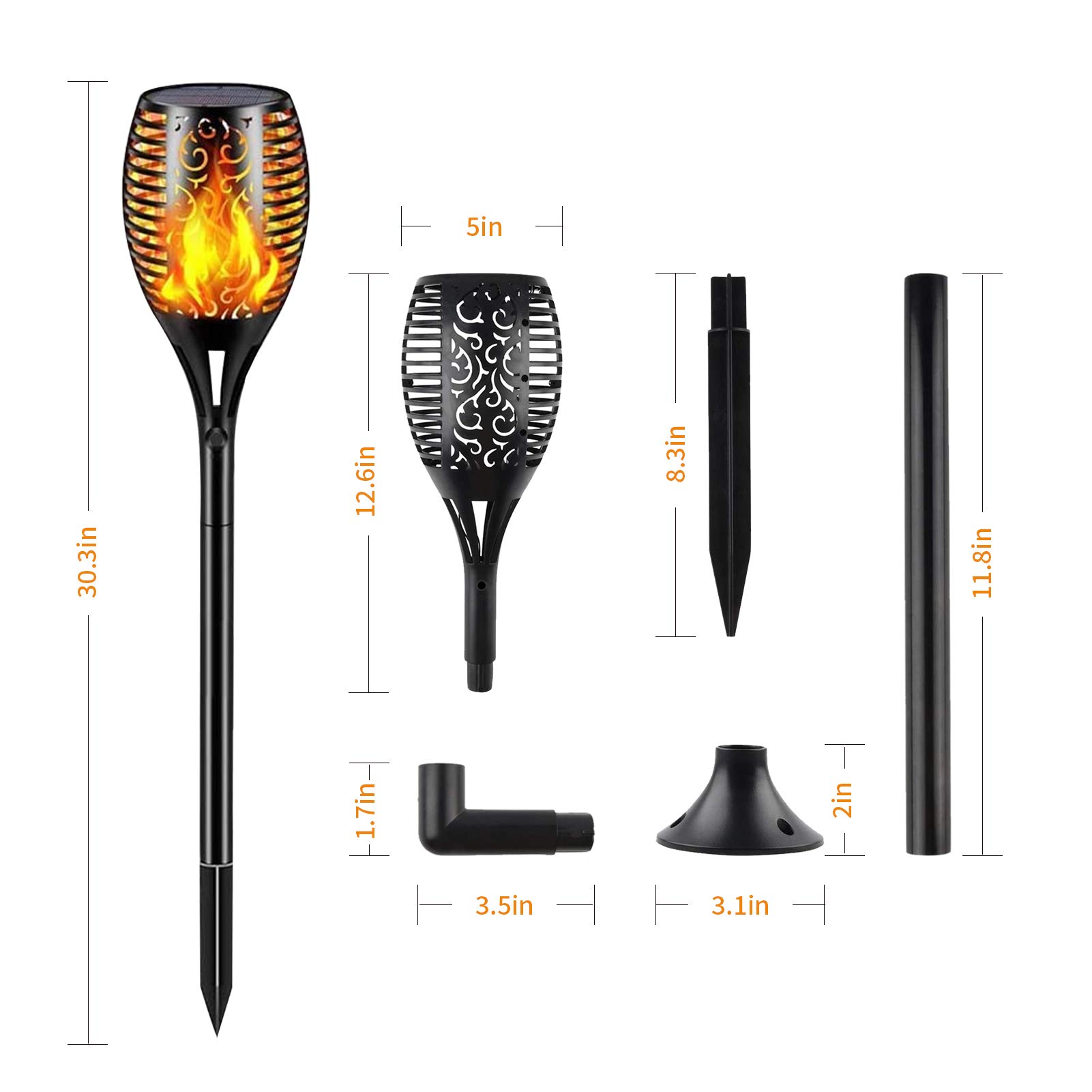 Ubrand Solar Torch Light Waterproof 96Led Outdoor Landscape Light,Solar Flame Garden Patio Torch-4