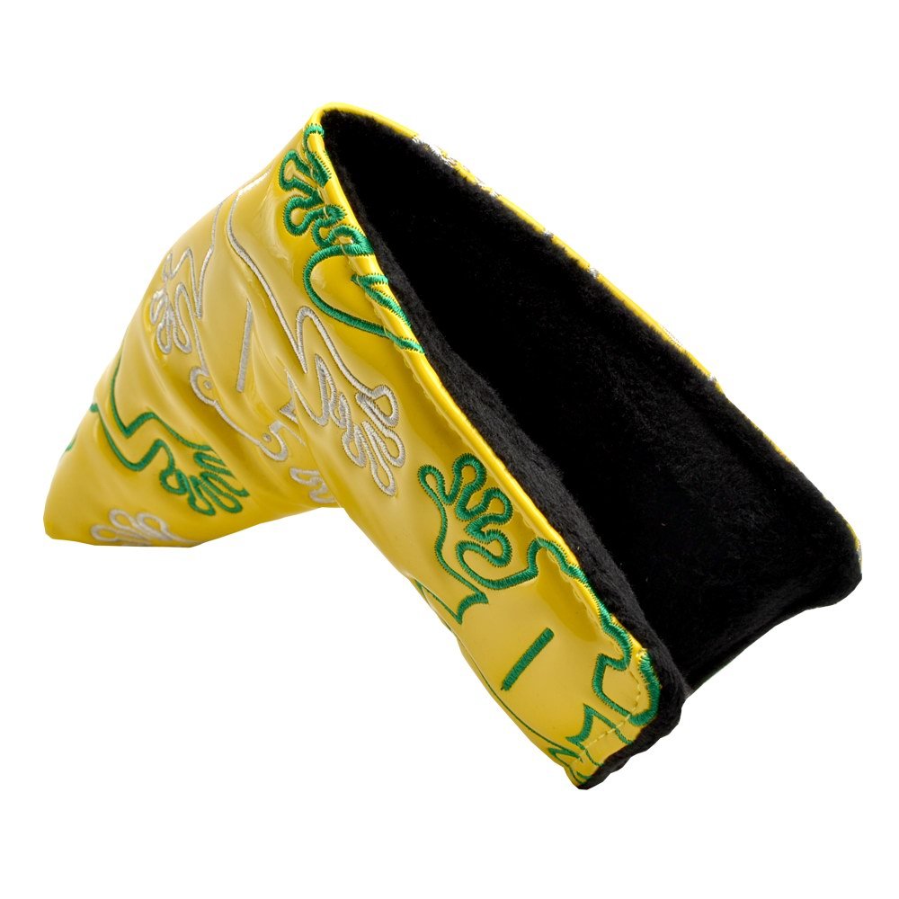 COOLSKY Golf Club Blade Putter Head Cover Yellow Magnetic Closure Frog Pattern Design Synthetic Leather Putter Headcover