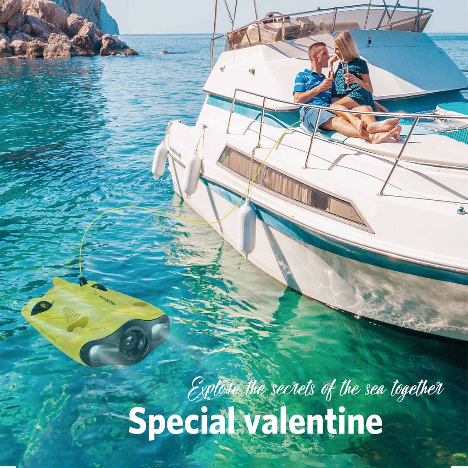 Chasing gladius MINI Underwater Drone, 4K 1080P 12MP UHD Underwater Camera, Remote and APP Remote Control, Adjustable Attitude ±45°, Dive to 330ft, ROV with Backpack, Bobbin Winder, Advanced Remote