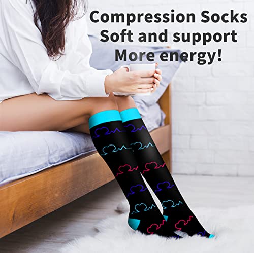 COOLOVER Copper Compression Socks for Women and Men(6 Pairs)-Best Support for Running, Athletic, Nursing, Travel