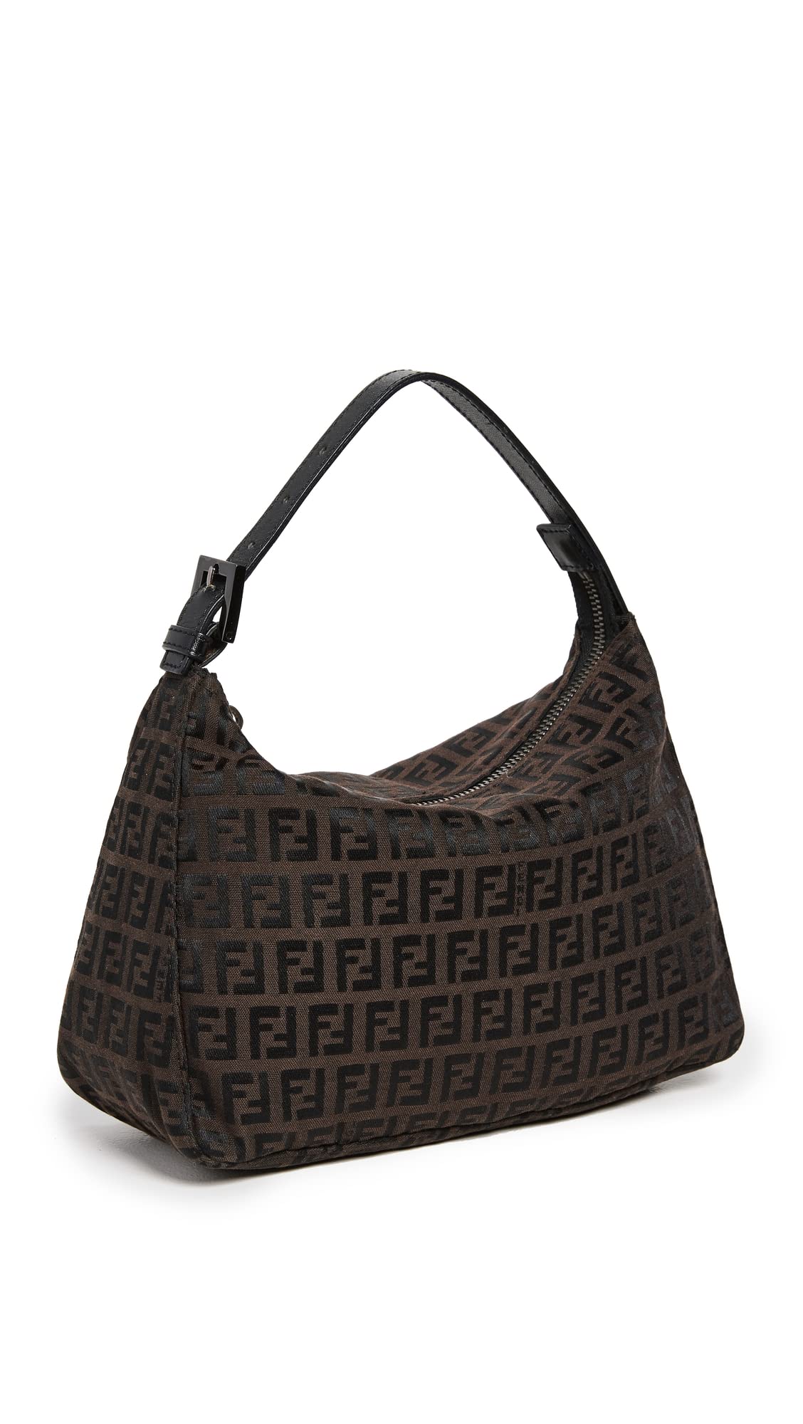 FENDI Women's Pre-Loved Top Handle Zucchino, Brown, One Size