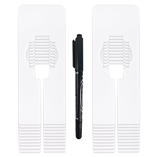 GZHOK Closet Dividers for Hanging Clothes 20 Pack Clothing Rack Dividers Baby Closet Dividers White Hanger Dividers With Marking Pen(Square)