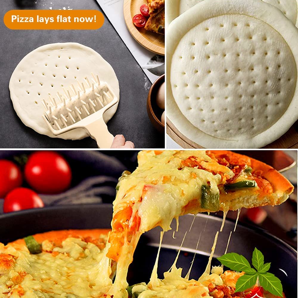 Dough Docker, Hsxxf Silicone Pizza Pie Pastry Dough Docker Roller Dough Pitter Baking Tool for Pizza Crust or Pastry Dough Family