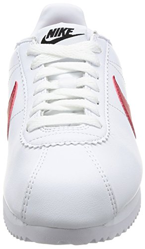 Nike Womens WMNS Classic Cortez Leather 807471 103 - Size 5W White/Varsity Red
