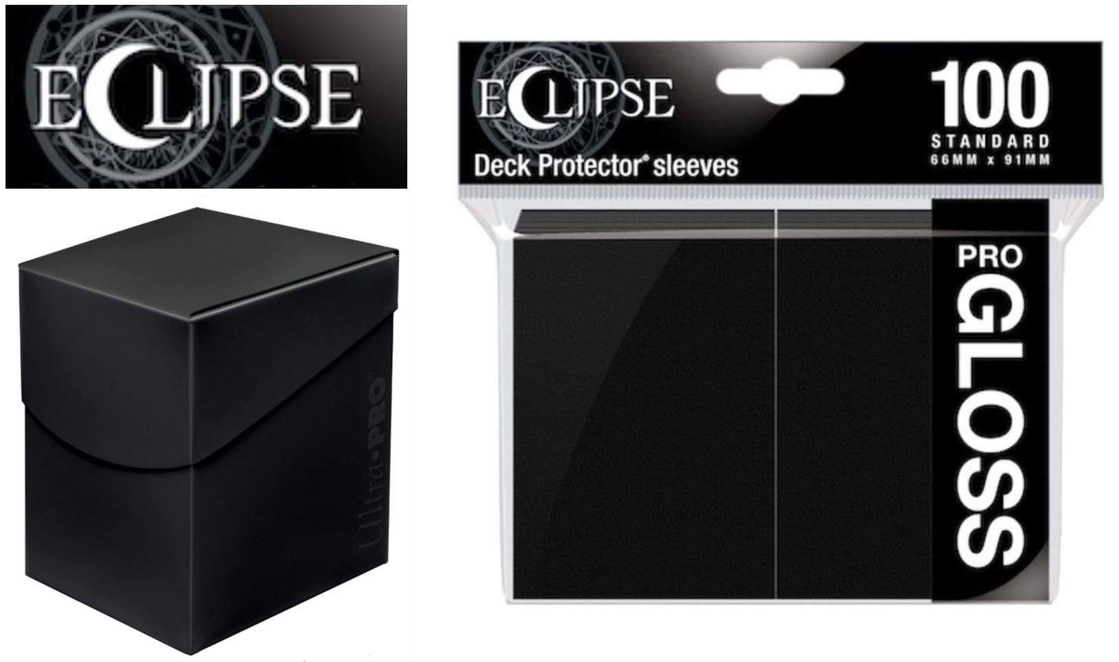 Ultra Pro Eclipse PRO 100+ Deck Box and Glossy Sleeves Black